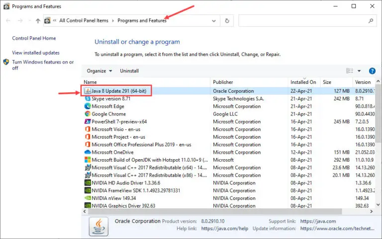 Download And Install Java 8 Update 291