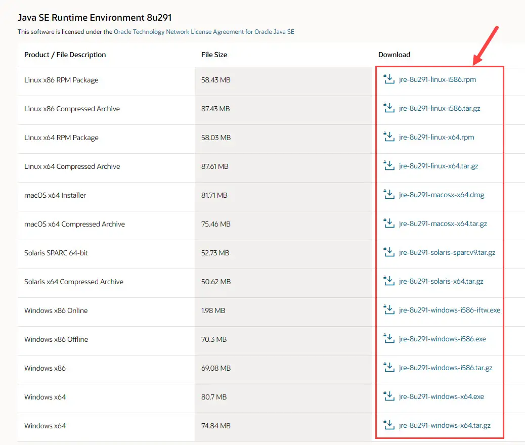 Download And Install Java 8 Update 291