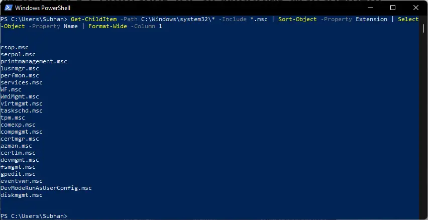 List Of Microsoft Management .MSC Files In Windows