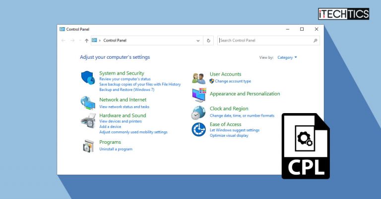 List Of Windows Control Panel Applets (CPL Files)