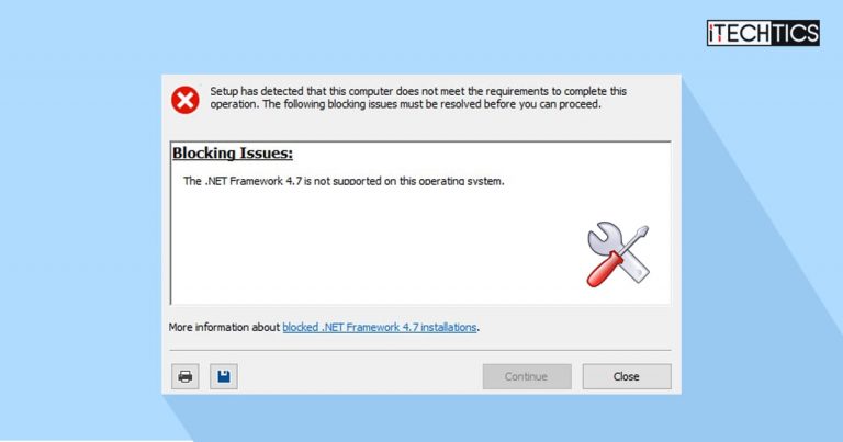 How To Fix The Net Framework 47 Is Not Supported On This Operating System