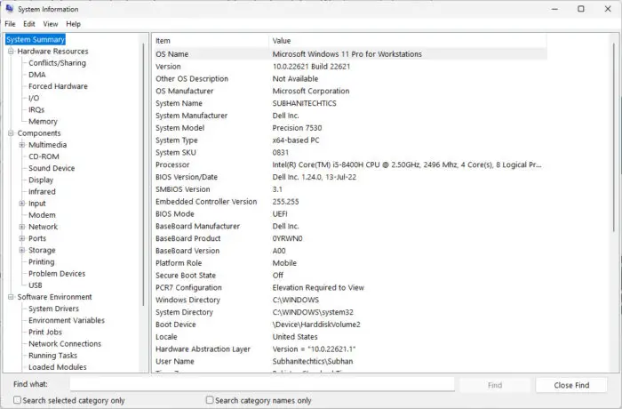 How To Get System Information Using SystemInfo And MSInfo32 Tools