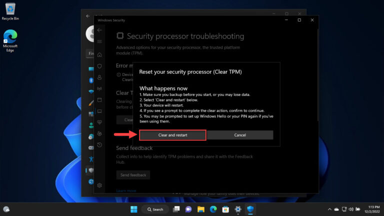 How To Fix TPM Device Not Detected Error On Windows