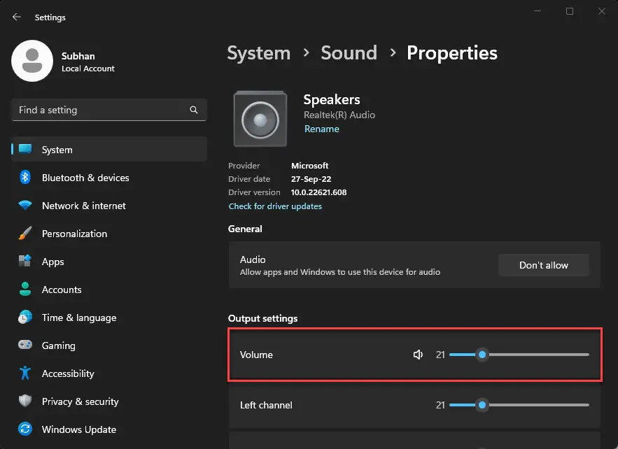 How To Adjust Volume And Bass In Windows 11/10