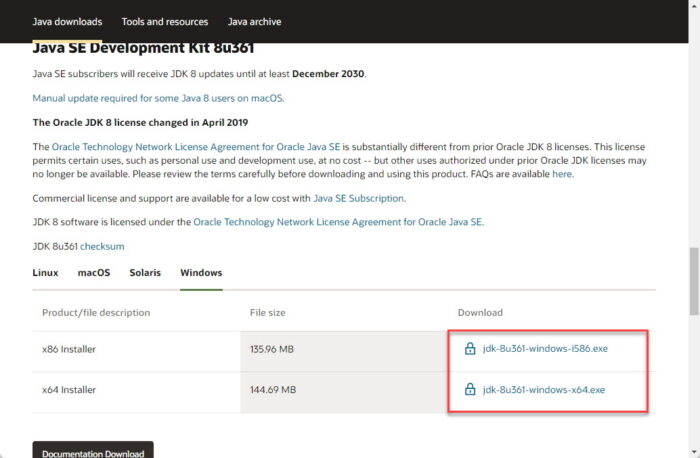 Download Java 8 Update 361 (Offline Installers)