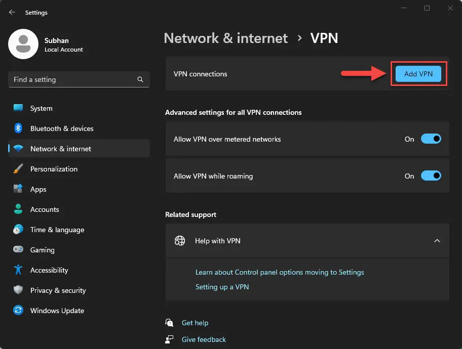 How To Set Up A VPN Connection In Windows 11