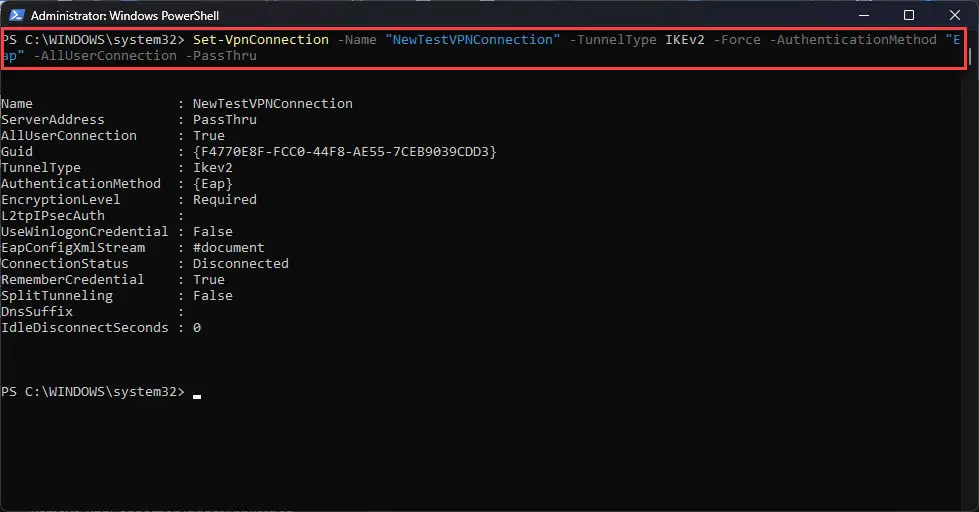 How To Add, Manage VPN Connection In Windows Using PowerShell