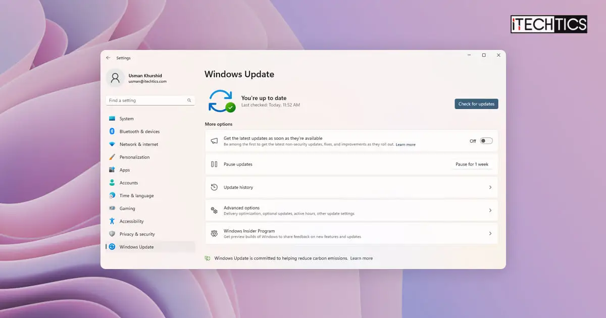 Enable "Get The Latest Updates As Soon As They're Available" In Windows 11