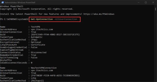 How To Add Manage Vpn Connection In Windows Using Powershell