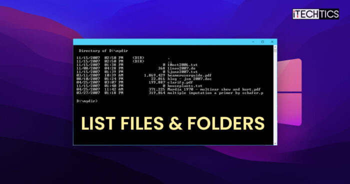 How To List Files And Folders In Windows Using Command Prompt