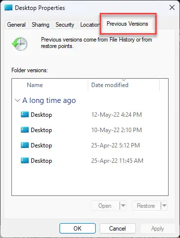 How To Set Up And Restore Previous Versions Files On Windows 11, 10