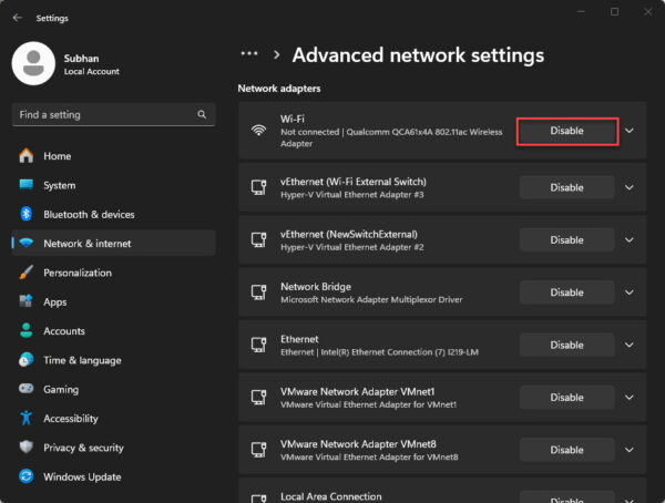 5 Ways To Disable, Enable, Or Restart Network Adapter In Windows 11 ...