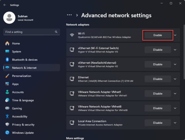 5 Ways To Disable, Enable, Or Restart Network Adapter In Windows 11 ...