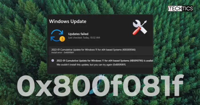 How To Fix Windows Update Error Code 0x800f081f